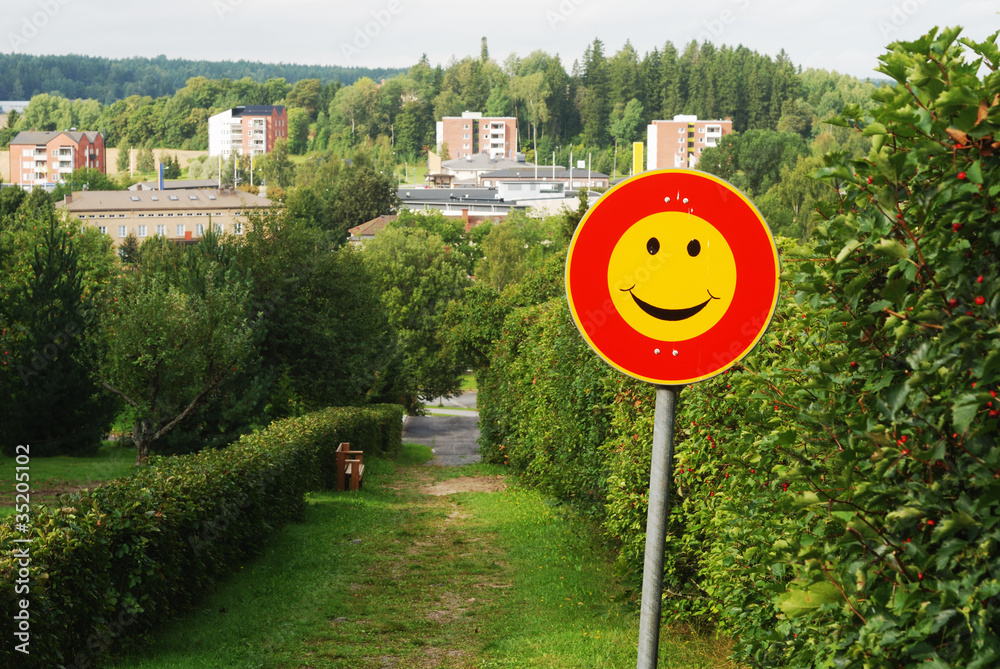 smiley traffic sign Stock Photo | Adobe Stock