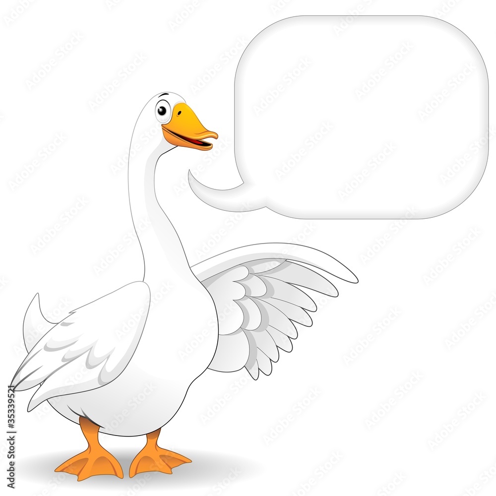 Oca Cartoon con Fumetto Nuvoletta-Goose Duck Comics Stock Vector ...
