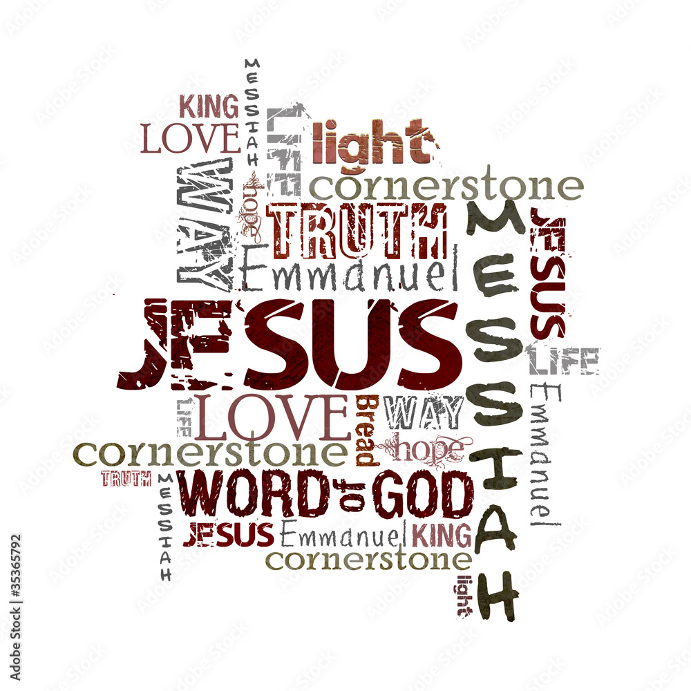 Religious Words isolated on white Stock Illustration | Adobe Stock