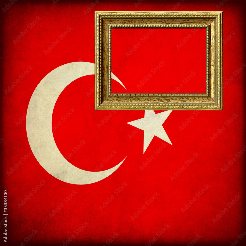 Bandiera della Turchia con cornice personalizzabile Stock Photo | Adobe ...