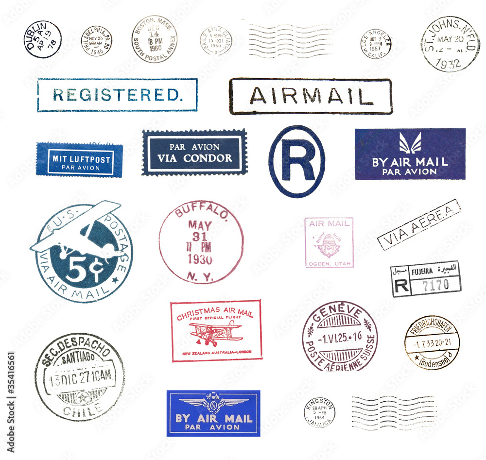 Alte Poststempel Stock-Foto | Adobe Stock