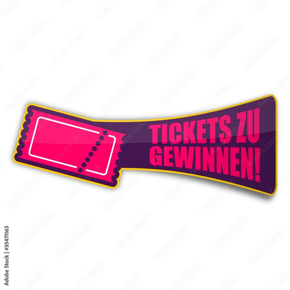 sticker ticket tickets zu gewinnen! 1 Stock-Illustration | Adobe Stock