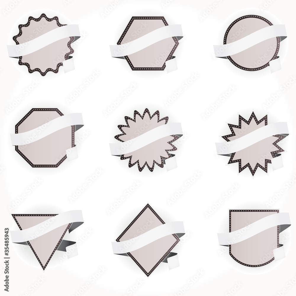 Set vector ribbon banner Labels with design for your text Stock Vector ...