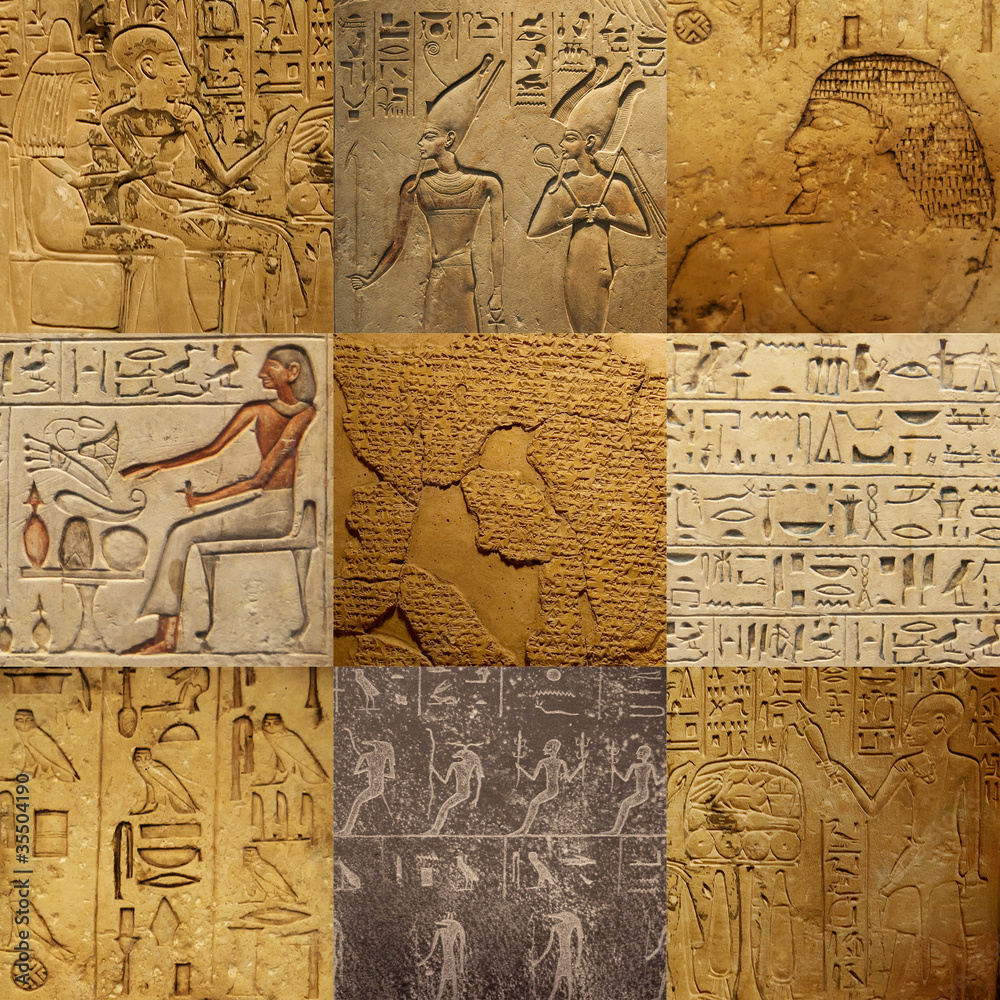 set of ancient Egyptian writing Stock Photo | Adobe Stock
