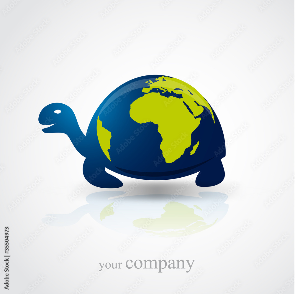 Vecteur Stock logo tortue, écologie, monde | Adobe Stock