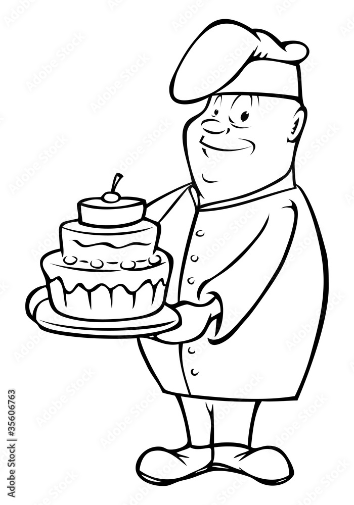 chef male outline Stock Vector | Adobe Stock