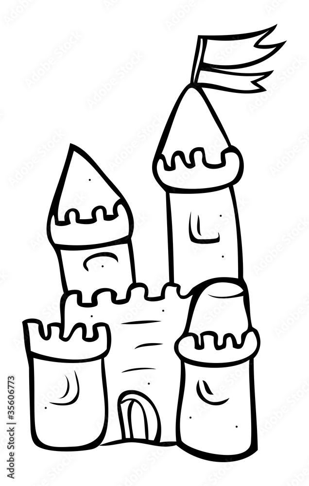 sand castle outline Stock Vector | Adobe Stock