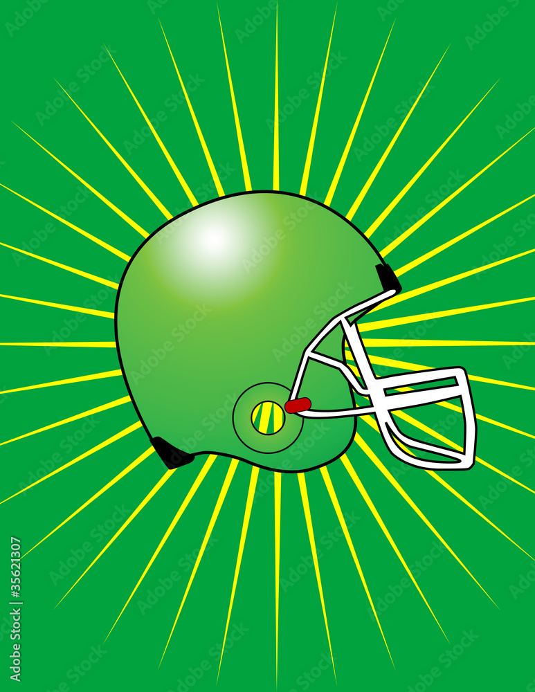 Green Football Helmet Clipart