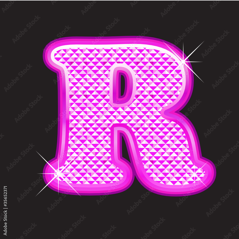 R letter pink bling girly Stock Vector | Adobe Stock