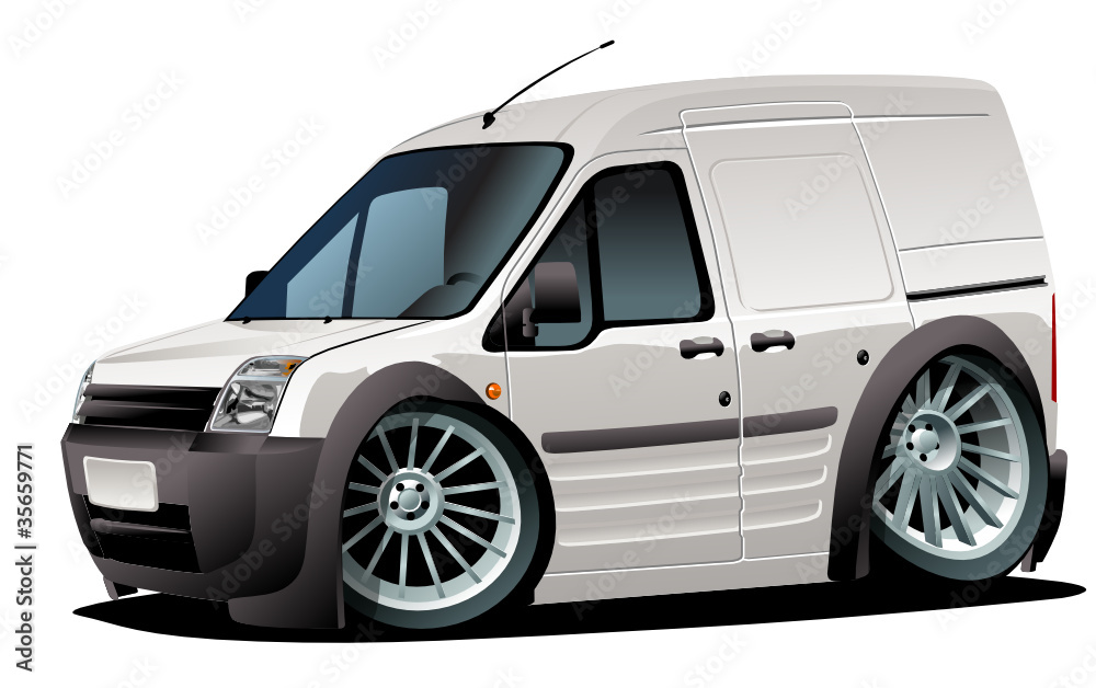 Vector cartoon delivery van Stock Vector | Adobe Stock