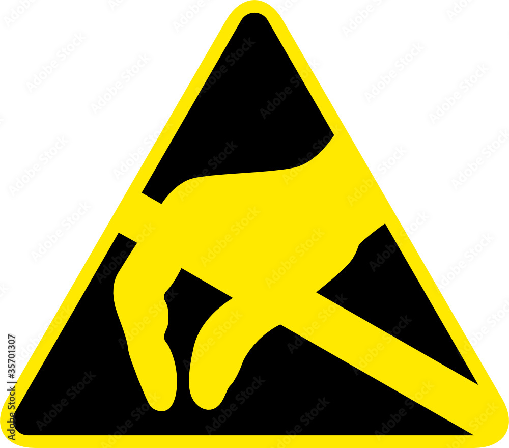 Vecteur Stock Warnschild Warnzeichen ESD Gefährdete Bauteile | Adobe Stock