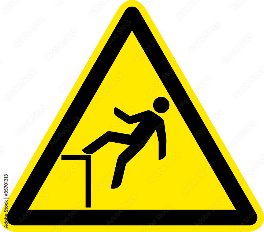Warnschild Warnzeichen Absturzgefahr Unfallgefahr Stock Vector | Adobe ...