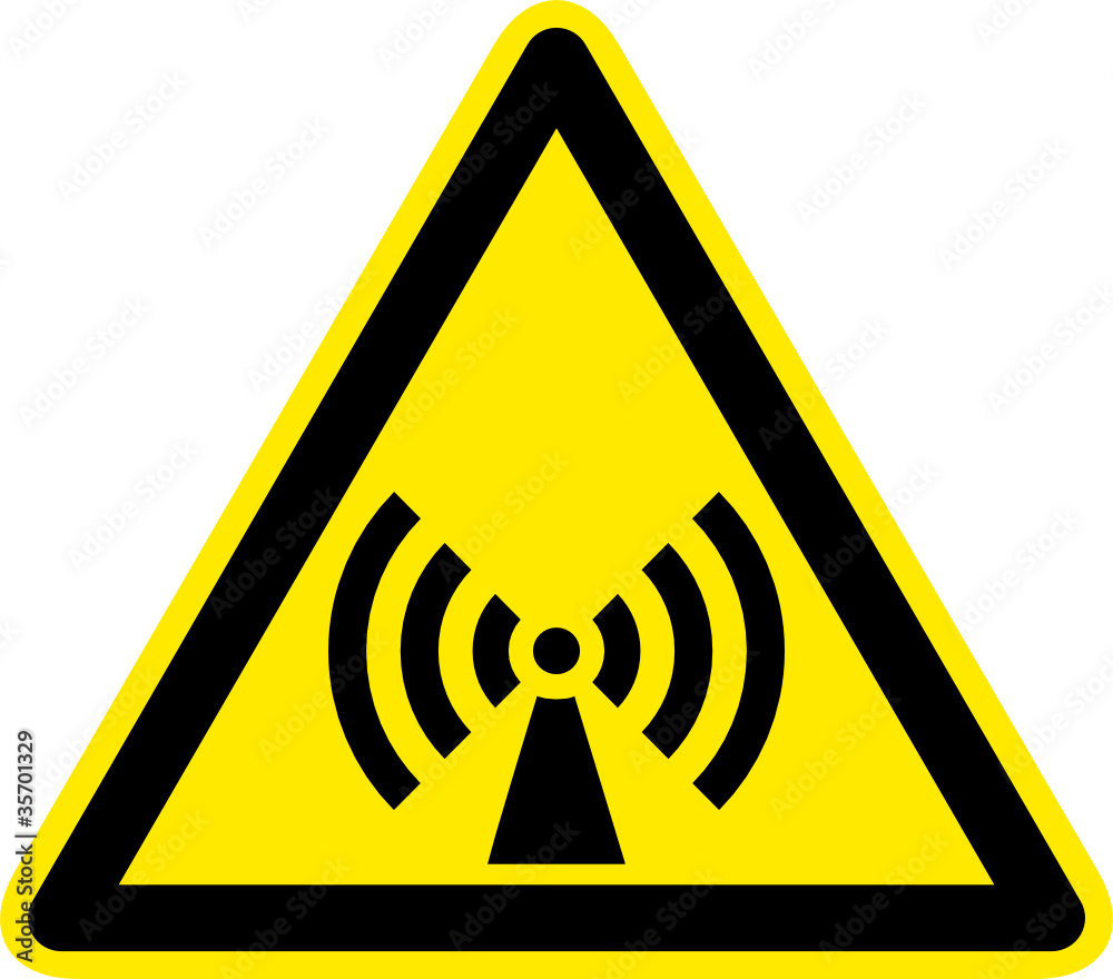 Warnschild Warnzeichen Elektromagnetische Strahlung Stock-Vektorgrafik ...