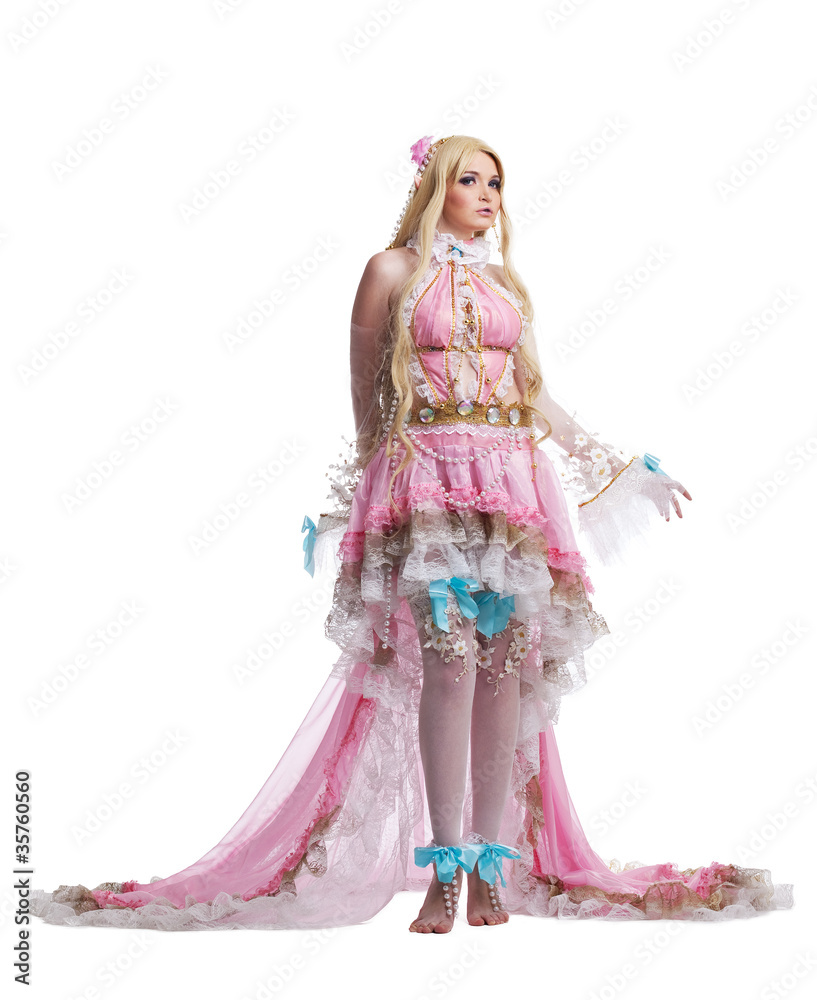 Young girl in fairy-tale doll cosplay costume Stock Photo | Adobe Stock