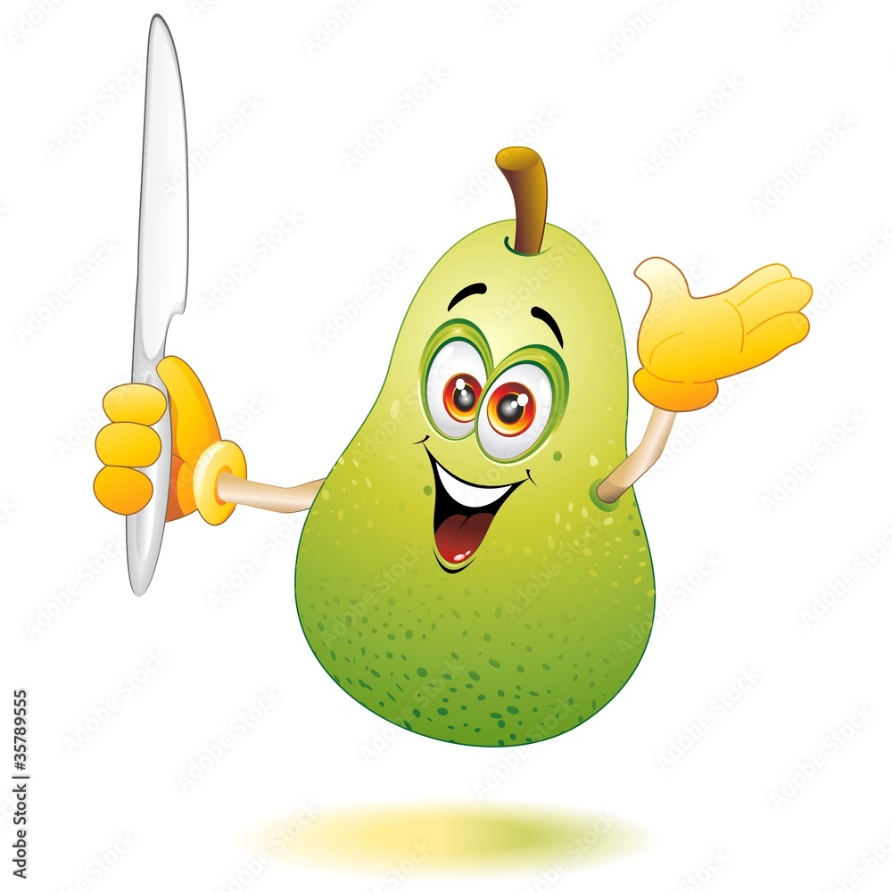 Pera Cartoon Fumetto-Pear Comics-Vector vector de Stock | Adobe Stock