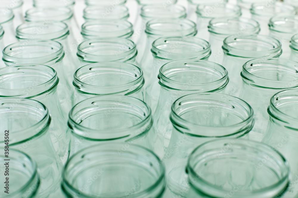 Lots of empty jars background Stock Photo | Adobe Stock