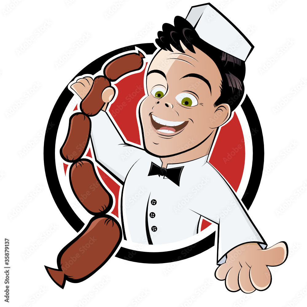 metzger metzgerei cartoon Stock-Vektorgrafik | Adobe Stock