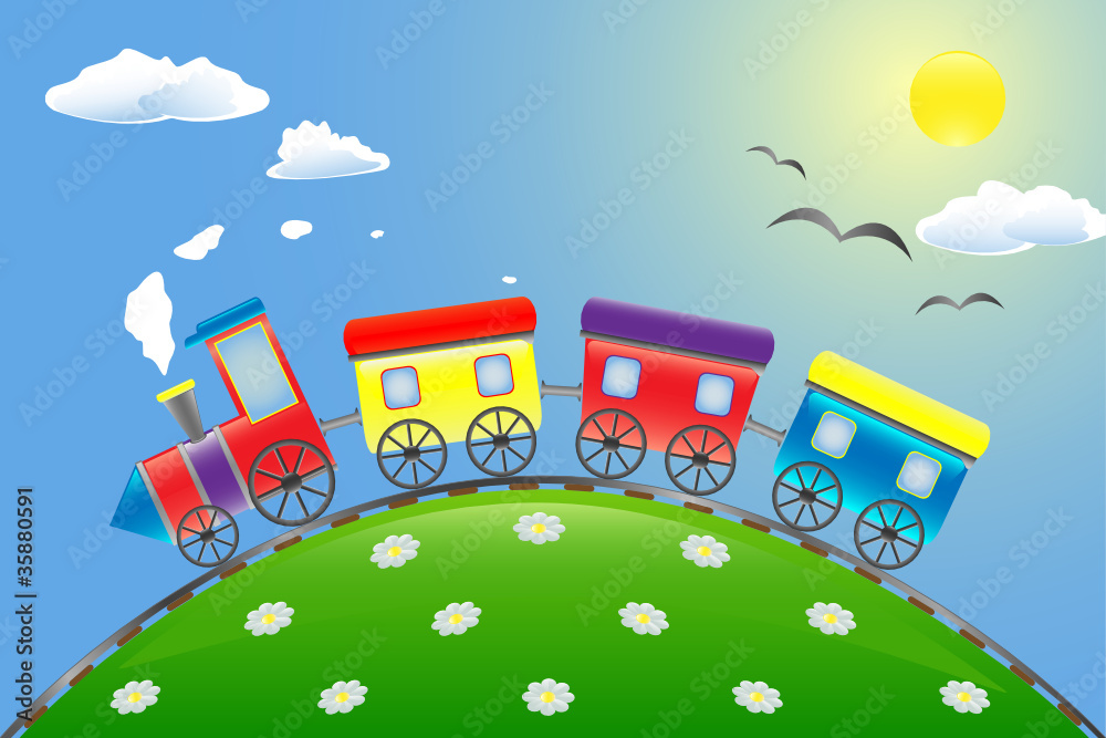 Cartoon train Stock Vector | Adobe Stock