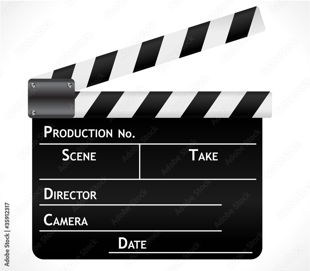 Clapper Vector Illustration Stock Vector | Adobe Stock