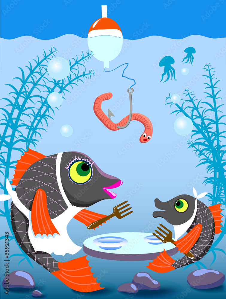 Cartoon Fish Dinner