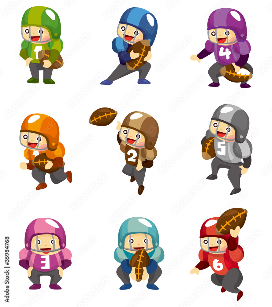 cartoon football player icon Stock Vector | Adobe Stock