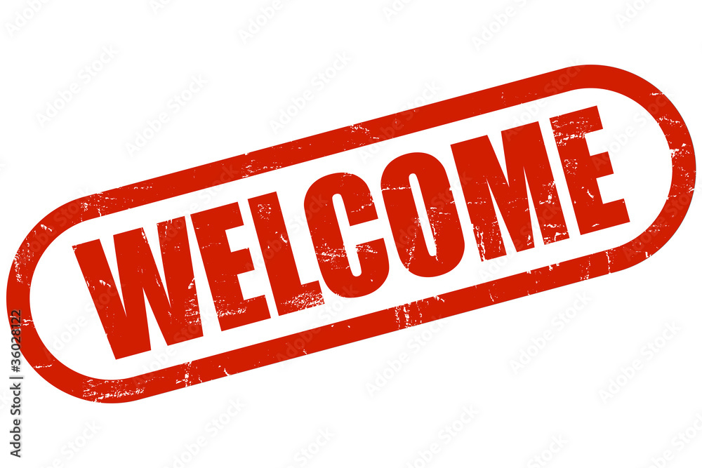 Grunge Stempel rot WELCOME Stock Illustration | Adobe Stock