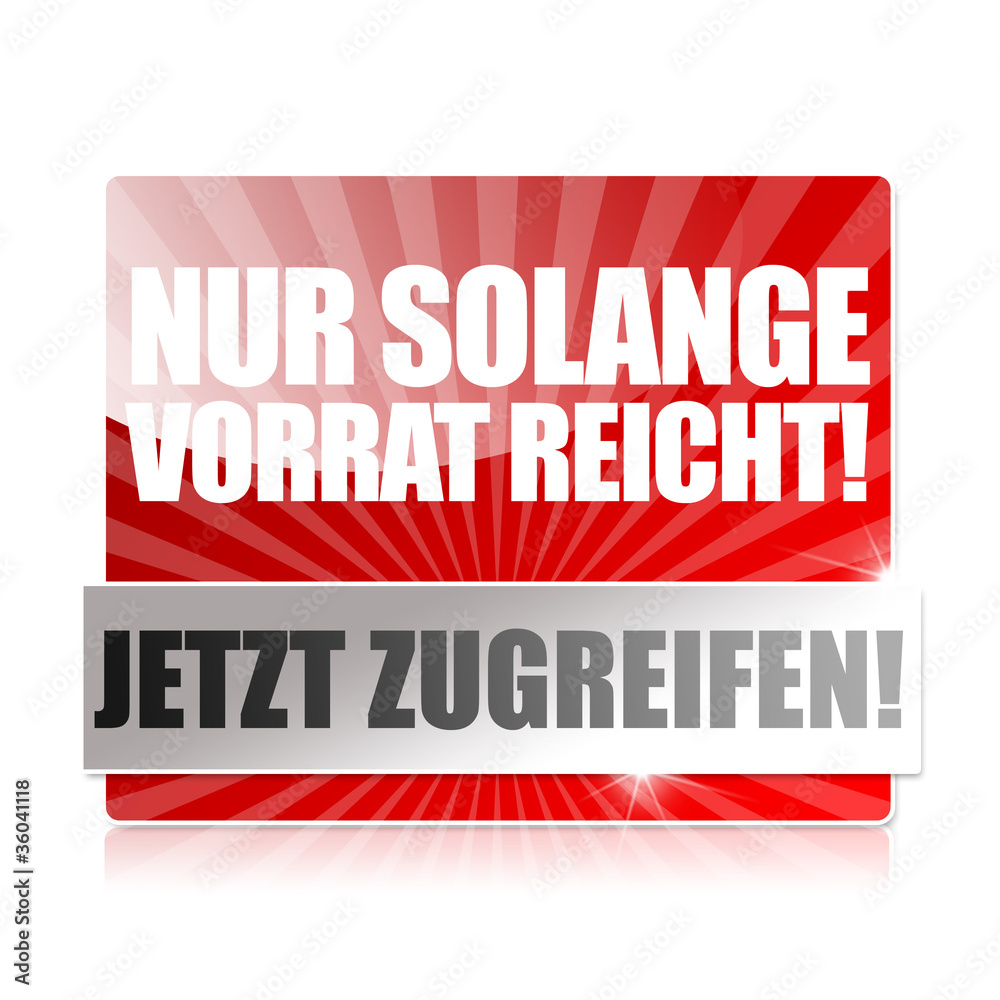 Nur solange Vorrat reicht! Button, Icon Stock-Illustration | Adobe Stock