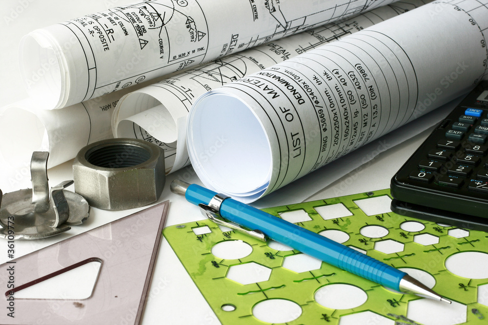 Engineering drawing Stock Photo | Adobe Stock