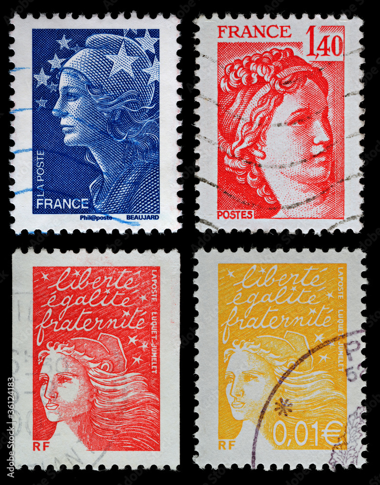 France Postage Stamps Stock Photo | Adobe Stock