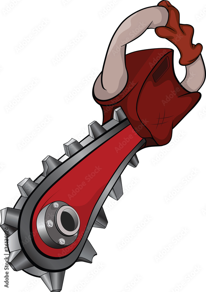 Chain saw. Cartoon Stock Vector | Adobe Stock