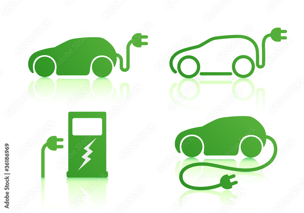 electric powered car icons Stock Vector | Adobe Stock