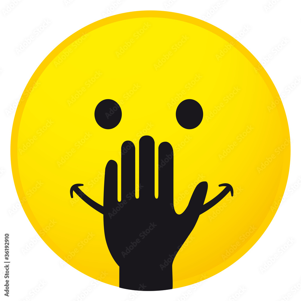 smiley nicht sprechen Stock-Vektorgrafik | Adobe Stock