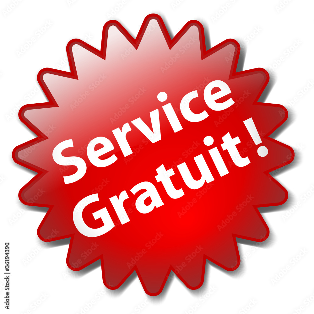 Vecteur Stock Tampon Publicitaire "SERVICE GRATUIT !" (satisfaction ...
