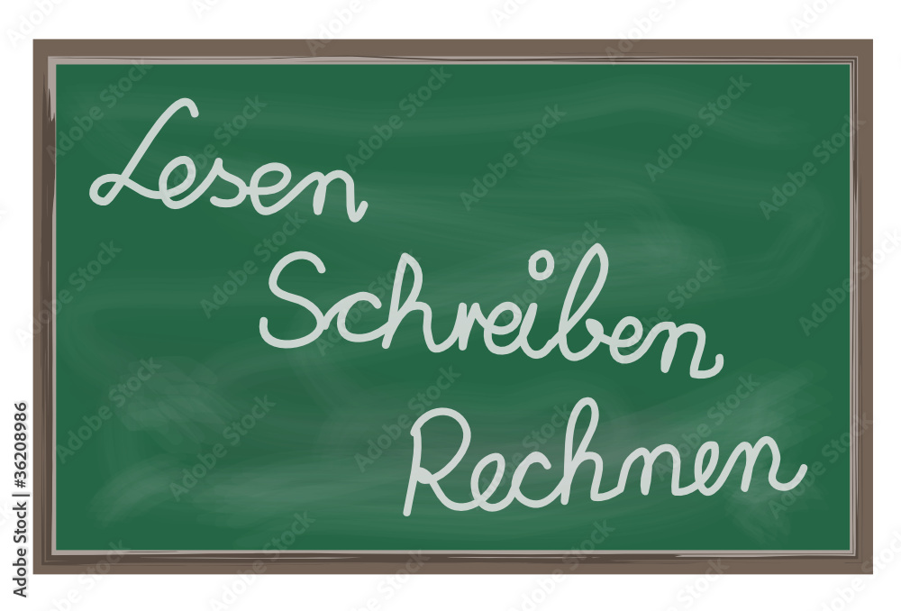 Schultafel Lesen Schreiben Rechnen Stock-Vektorgrafik | Adobe Stock