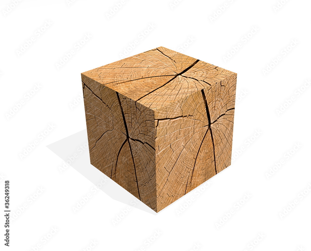 Wooden cube shadow Stock Illustration | Adobe Stock