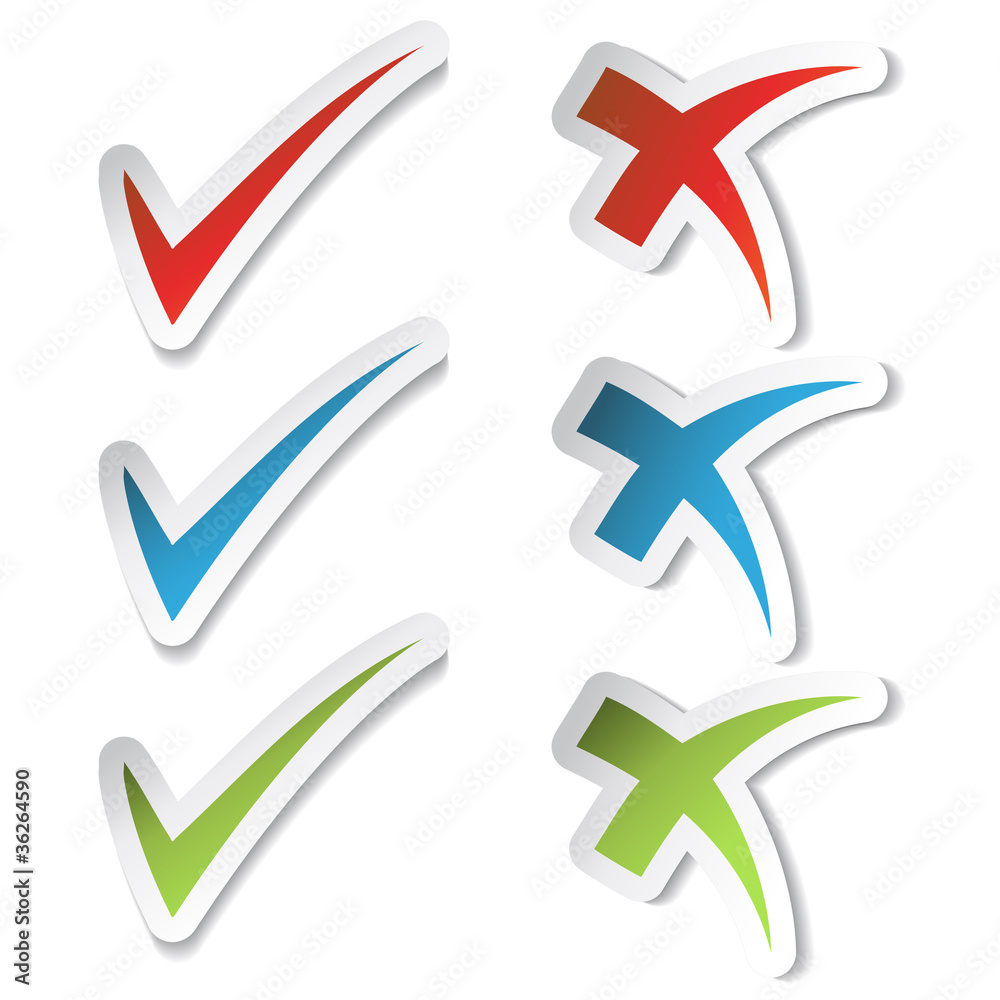 Vector check mark stickers Stock Vector | Adobe Stock