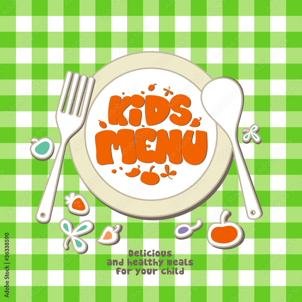 Kids Menu Card Design template Stock Vector | Adobe Stock