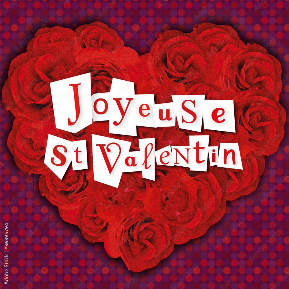 Joyeuse St valentin - Happy valentine's day Illustration Stock | Adobe ...