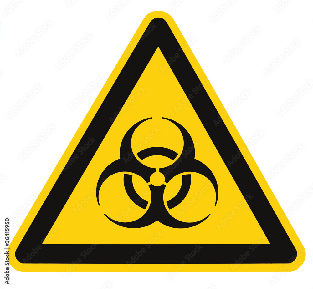 Biohazard symbol sign of biological threat alert isolated black Stock ...