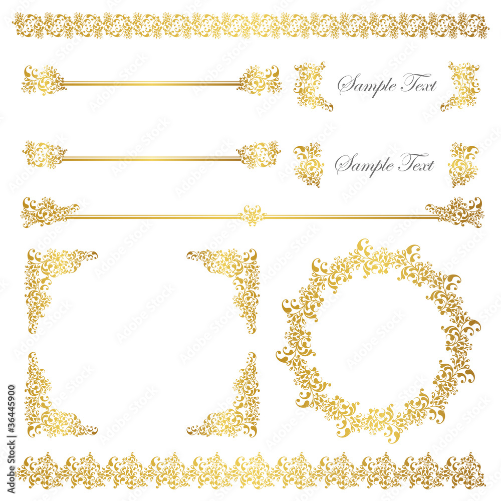 gold line and frame set Stock 벡터 | Adobe Stock