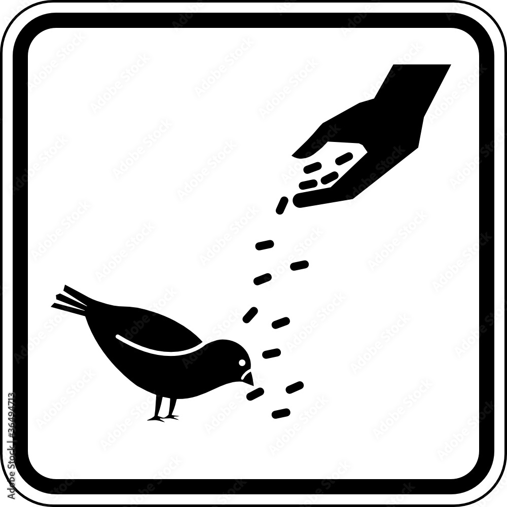 Tauben Vögel füttern Hand Vogel Schild Zeichen Symbol Stock Vector ...