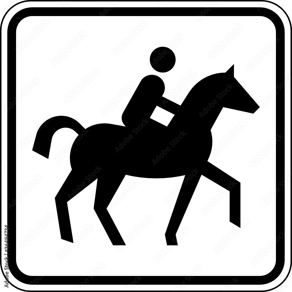 Reiten Reiter Pferd Reitsport Schild Zeichen Symbol Stock Vector ...