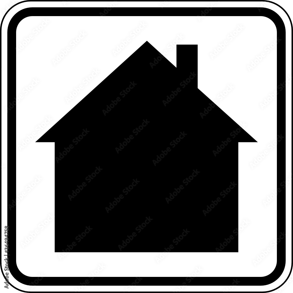 Wohngebiet Haus wohnen Schild Zeichen Symbol Stock-Vektorgrafik | Adobe ...