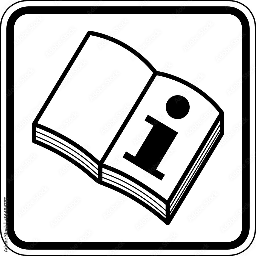 Handbuch Bedienungsanleitung lesen Schild Zeichen Stock-Vektorgrafik ...