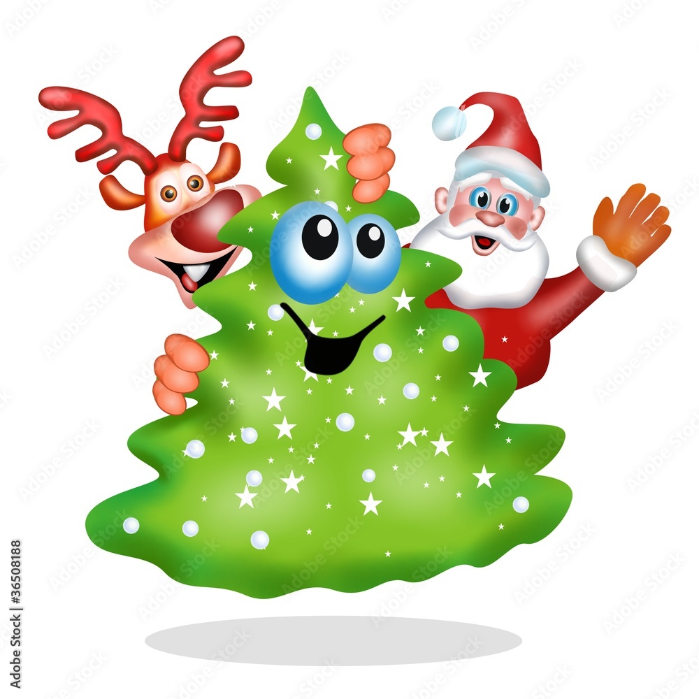 albero di natale cartoon bis Stock Illustration | Adobe Stock