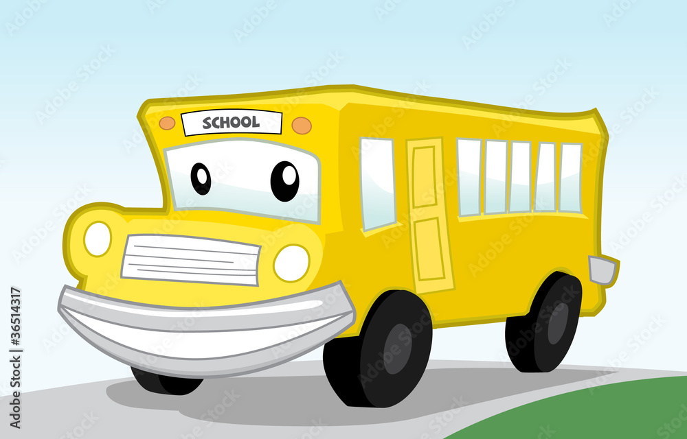 Cartoon Bus Stock Vector | Adobe Stock
