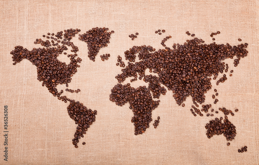 Map made of coffee Stock Photo | Adobe Stock