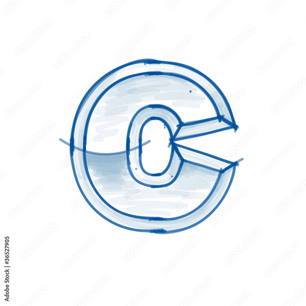 Blueprint font sketch - letter C - marker drawing Stock Vector | Adobe ...