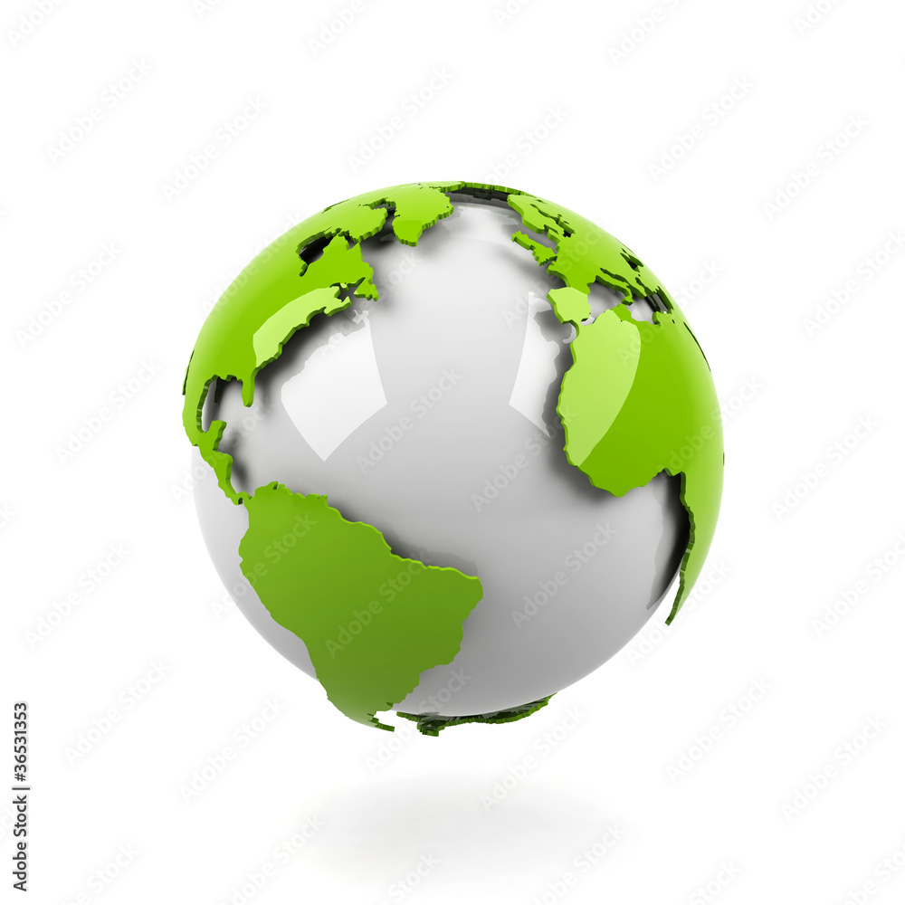 Planet earth on white background. Stock Illustration | Adobe Stock