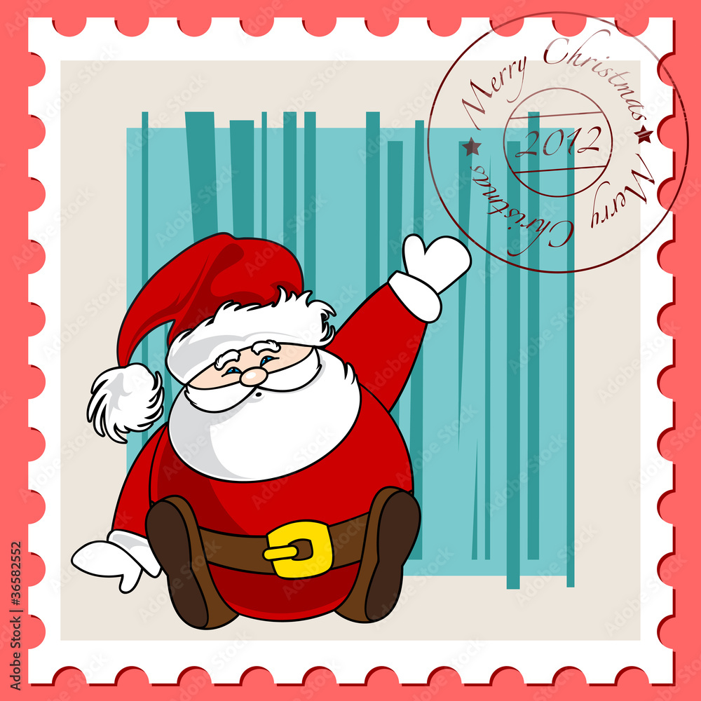 stamp Santa Claus Stock Vector | Adobe Stock